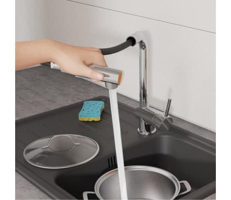 EISL Kitchen Mixer Tap with Pull-out Spray COOL Chrome | vidaXL.ie