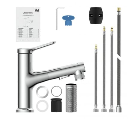 EISL Basin Mixer VARIABILE with Pull-out Spray Chrome | vidaXL.ie