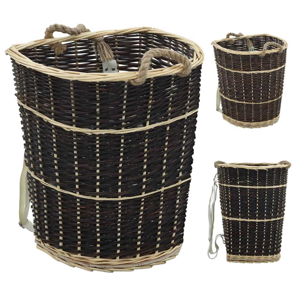 Firewood Backpack with Carrying Belt Natural Willow Basket Multi Sizes ...