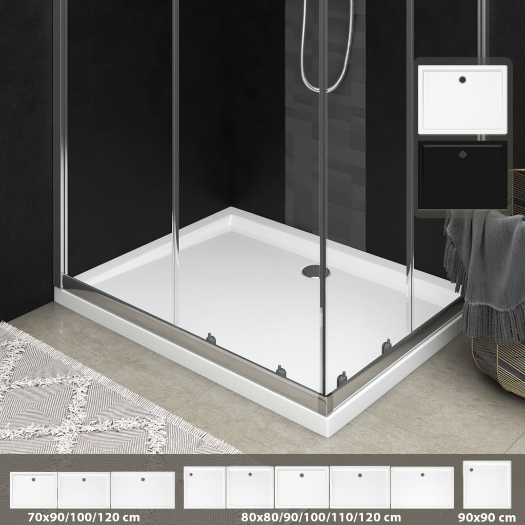 Shower Base Pan with Center Drain Shower Tray Bath Pan ABS Rectangular ...