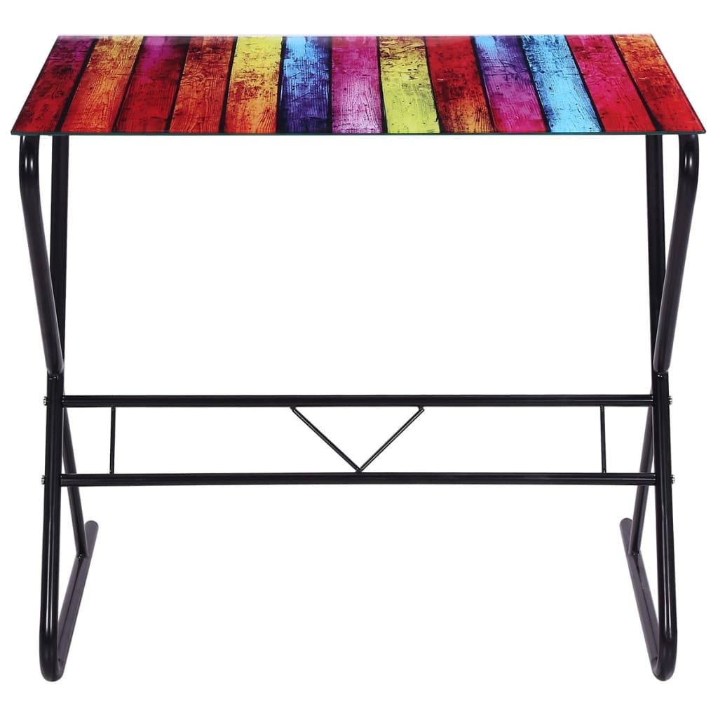 Glass Desk with Rainbow Pattern | vidaXL.co.uk