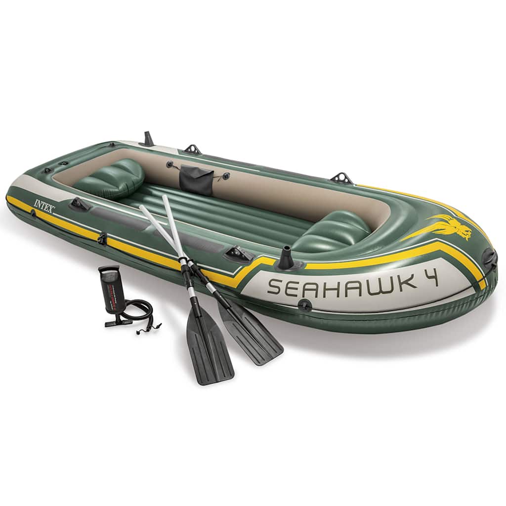 Intex Seahawk 4 Set Inflatable Boat with Oars and Pump 68351NP | vidaXL ...